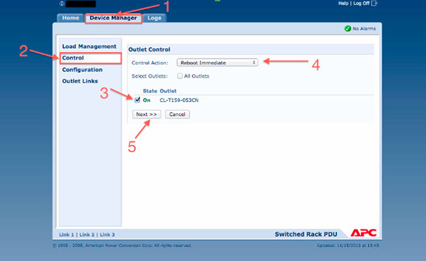 Performing a hard APC reboot- Dedicated Servers Performing a hard APC reboot- Dedicated Servers